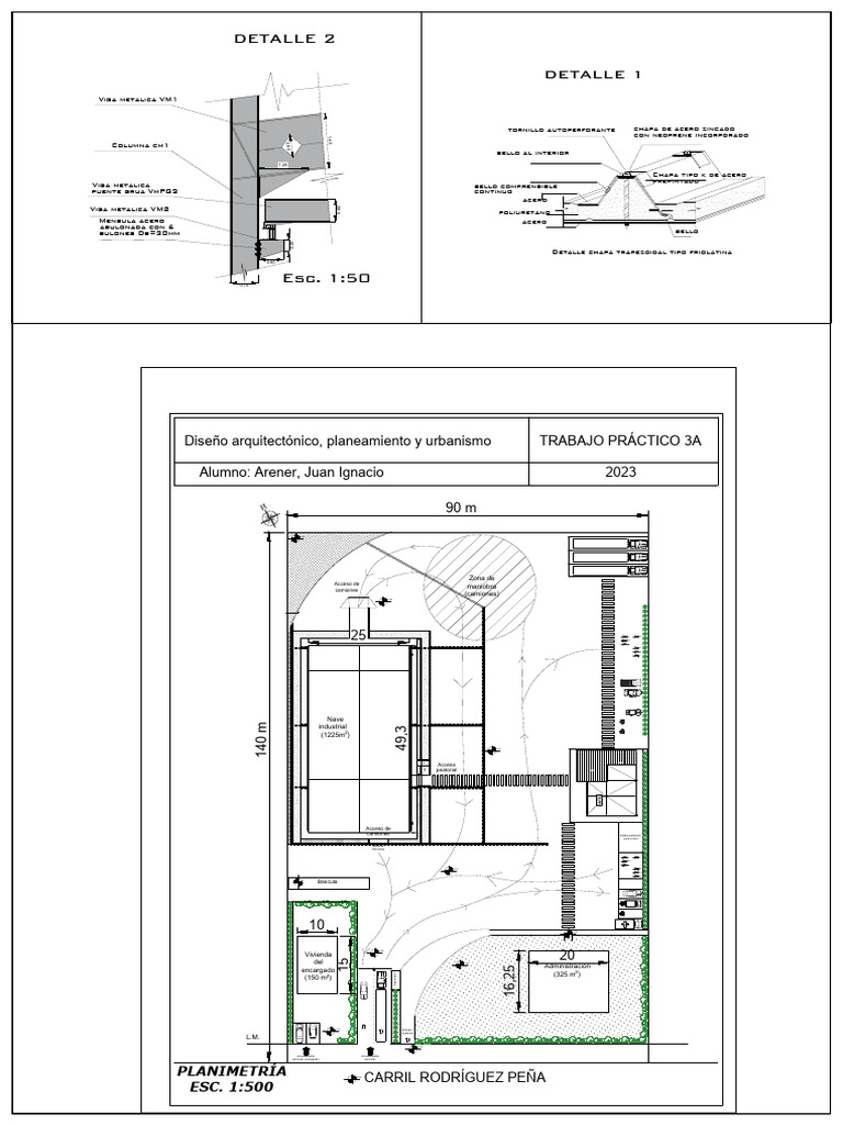 Diseño de Nave Industrial y Planimetría | PDF