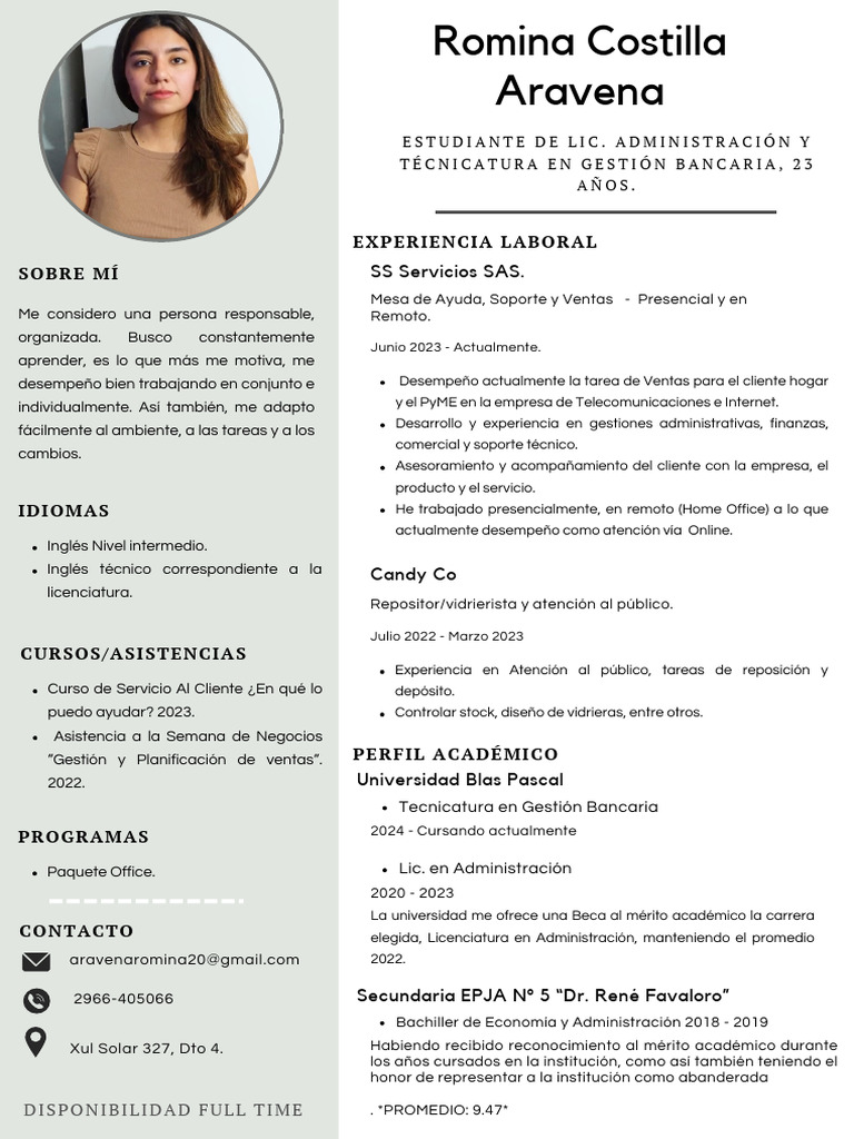 Curriculum Vitae Romina Aravena | PDF | Economias | Business
