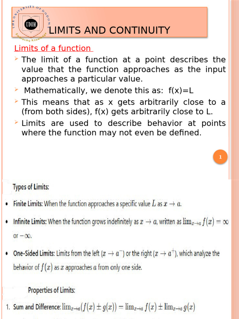 Understanding Limits and Continuity | PDF | Function (Mathematics ...
