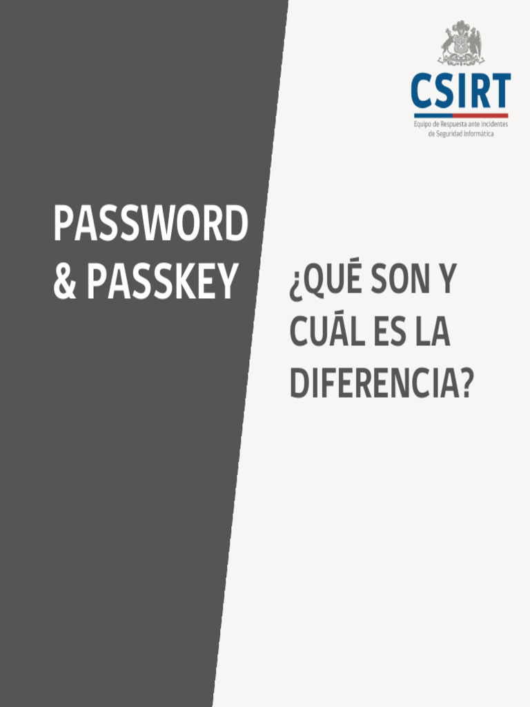 Diferencias entre Password y Passkey | PDF