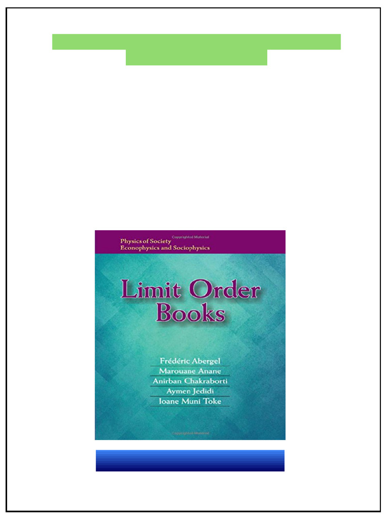 Limit Order Books 1st Edition Frédéric Abergel digital download | PDF
