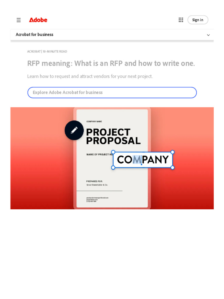 What Does RFP Mean (And 7 Tips On How To Write One) - Adobe Acrobat ...