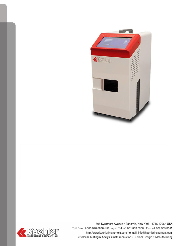 Koehler Flash Point Tester Manual | PDF | Cryogenics
