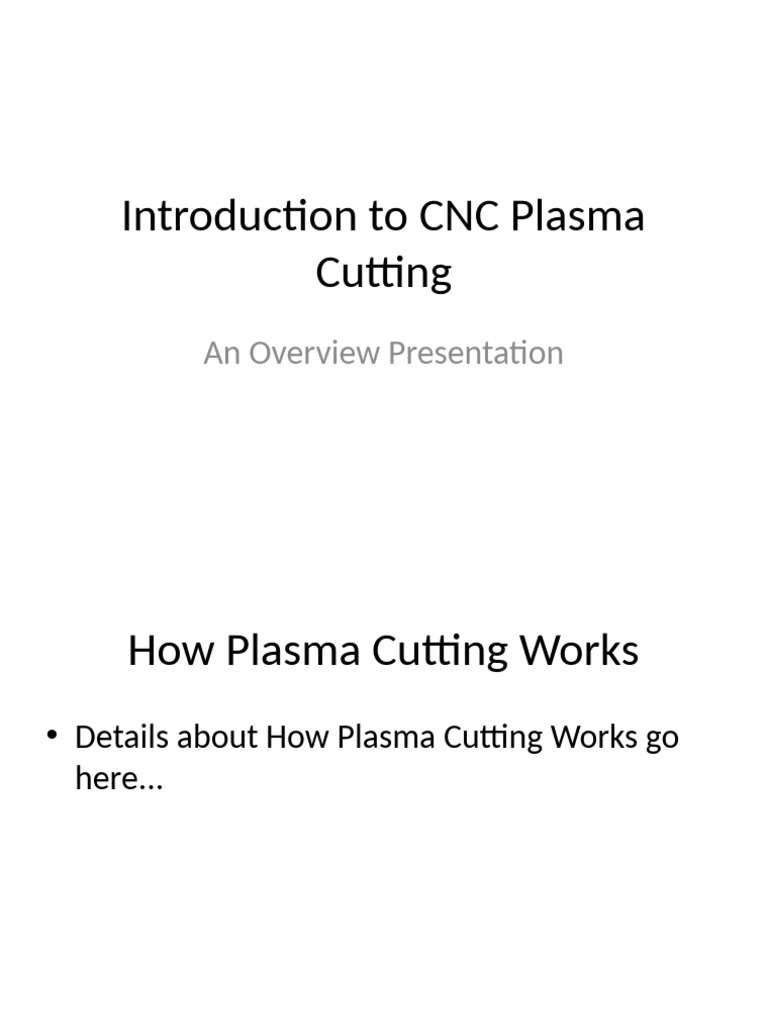 CNC Plasma Cutting Overview | PDF