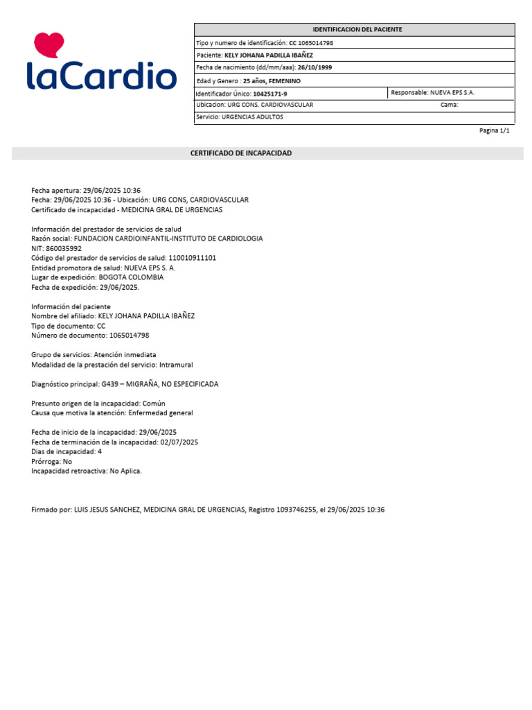 La Cardio Original | PDF