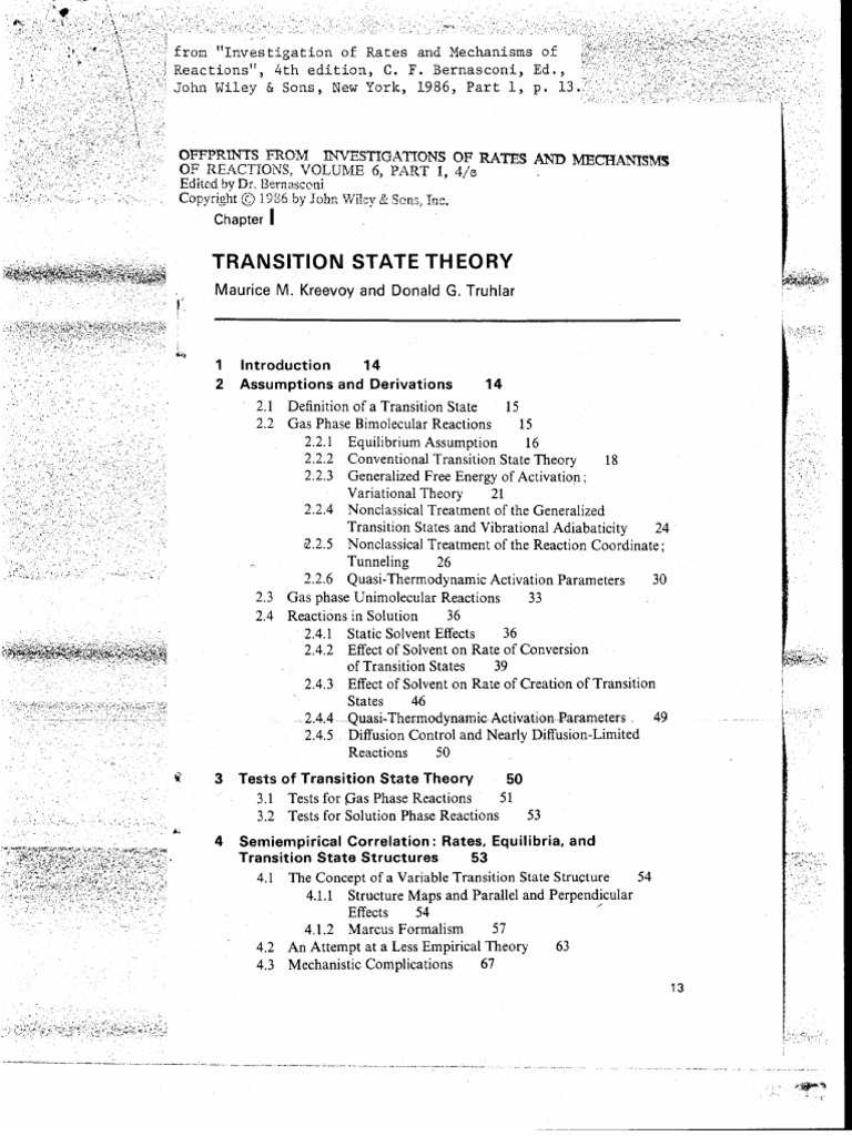 Transition State Theorypdf | PDF