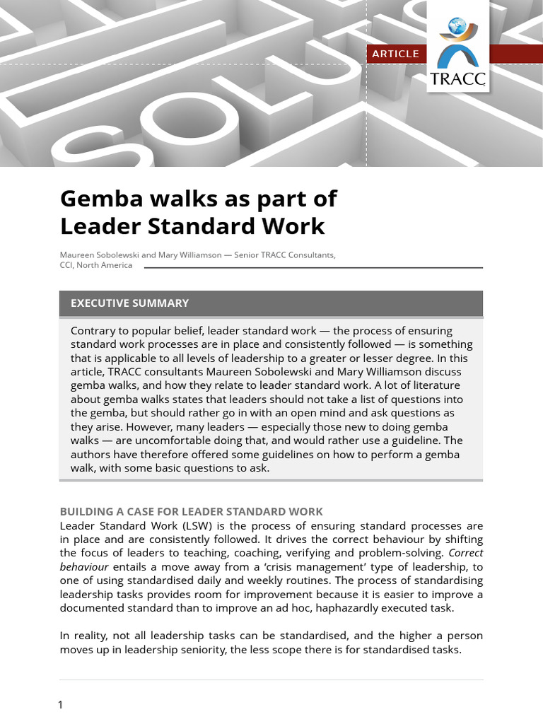 Gemba Walks in Leader Standard Work | PDF | Cognition | Cognitive Science