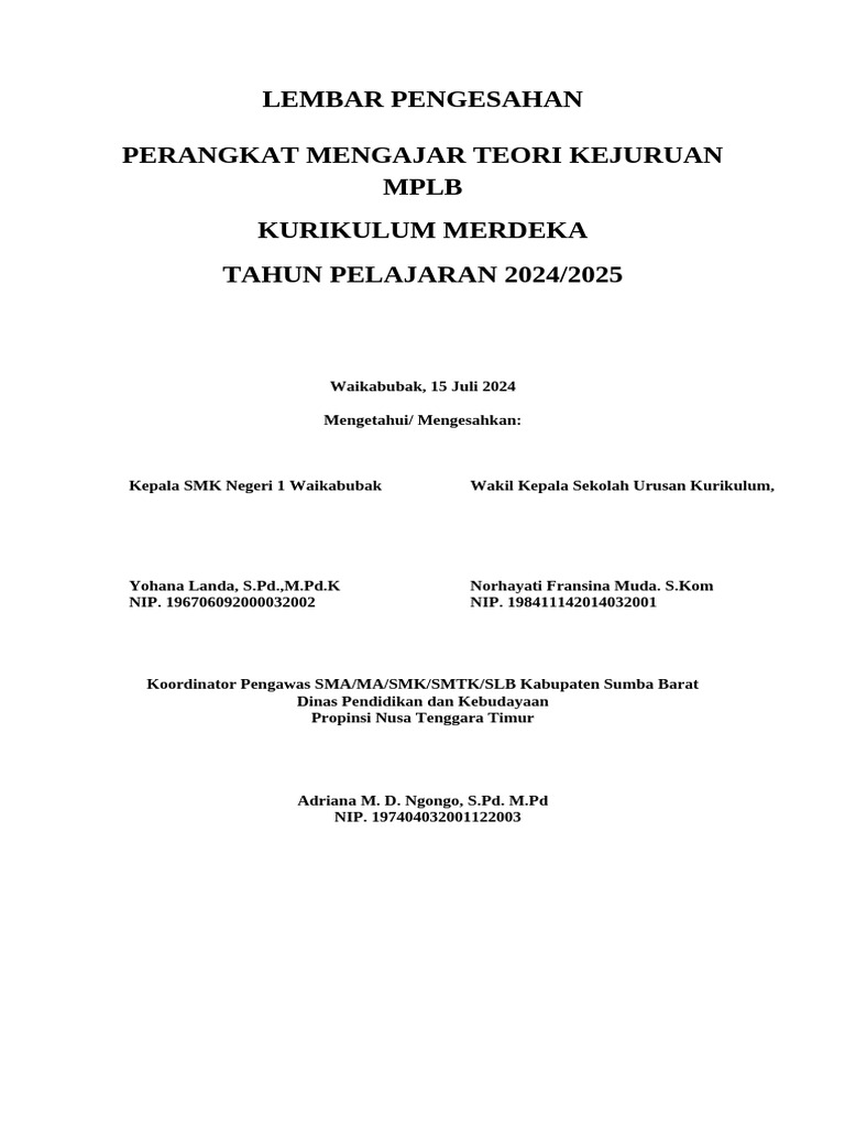 LEMBAR PENGESAHAN | PDF