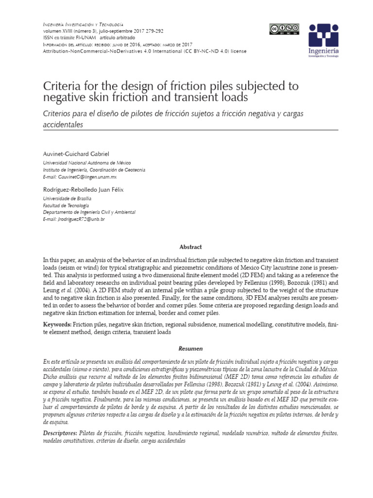Criteria For The Design of Friction Piles Subjecte | PDF | Finite ...