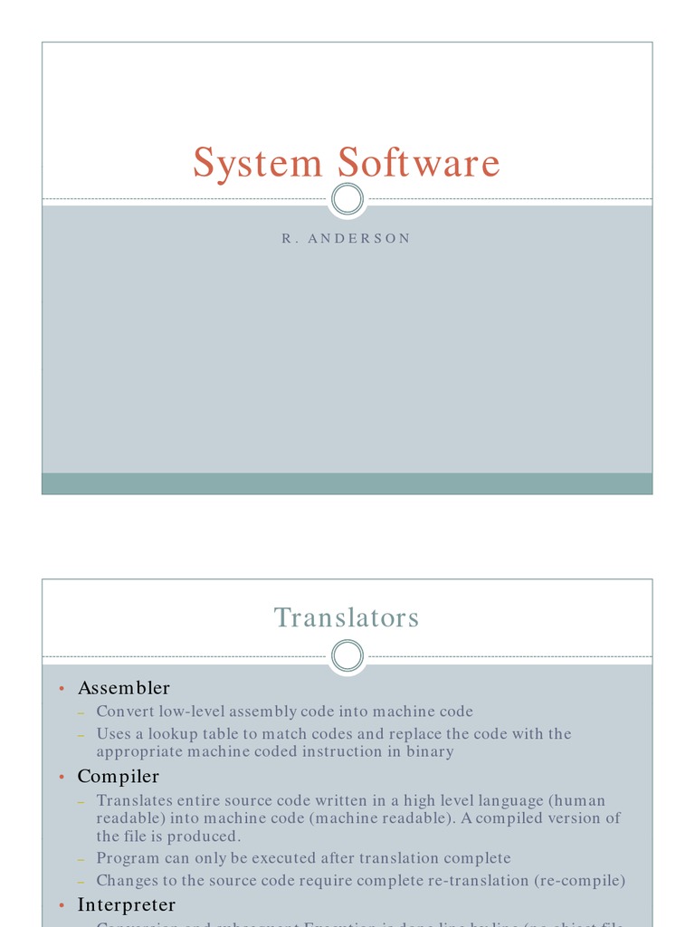 System Software System Software: R Anderson R. Anderson | PDF | Process (Computing) | Scheduling ...