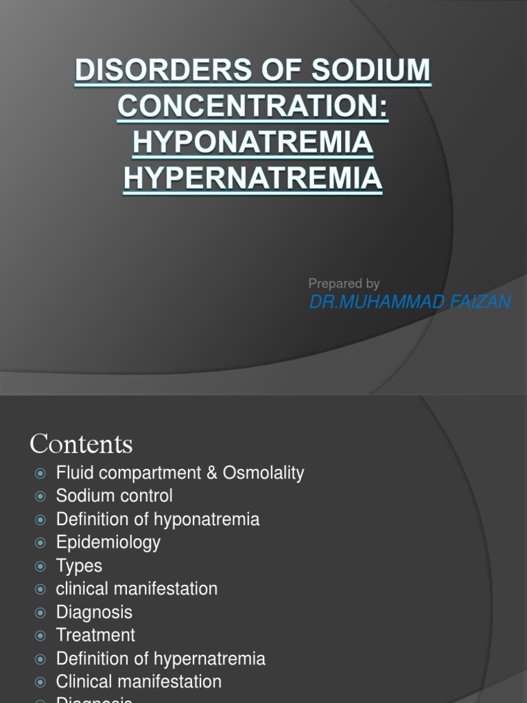 Disorders of Sodium | Saline (Medicine) | Diseases And Disorders