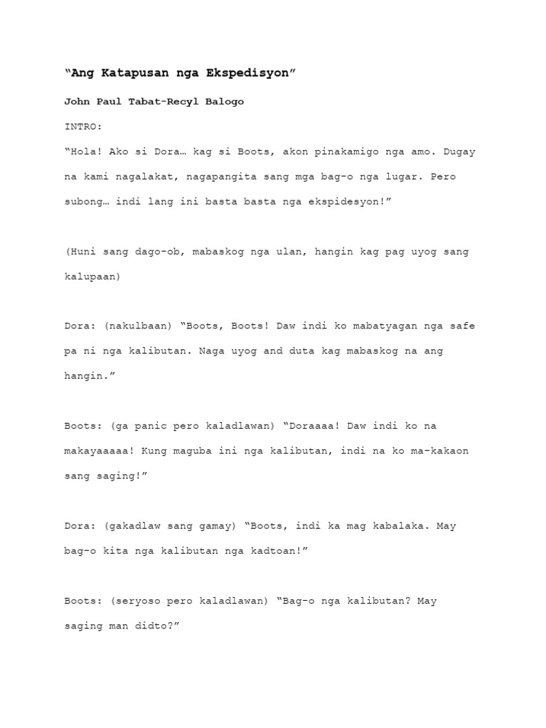 08 24 2025 - Tabat Balogo - "Ang Katapusan Nga Ekspedisyon" | PDF