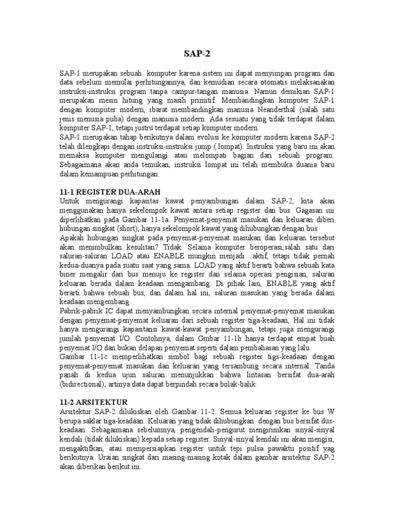 Evolusi Komputer: SAP-2 dan Fungsinya | PDF