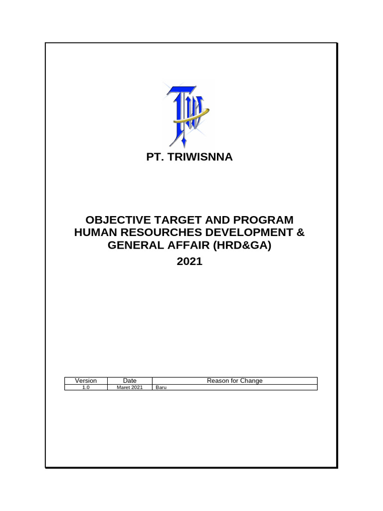 Strategi HRD&GA PT Triwisna 2021 | PDF