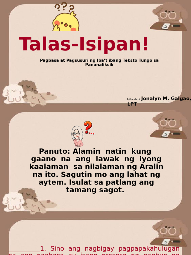 Talas Isipan! | PDF