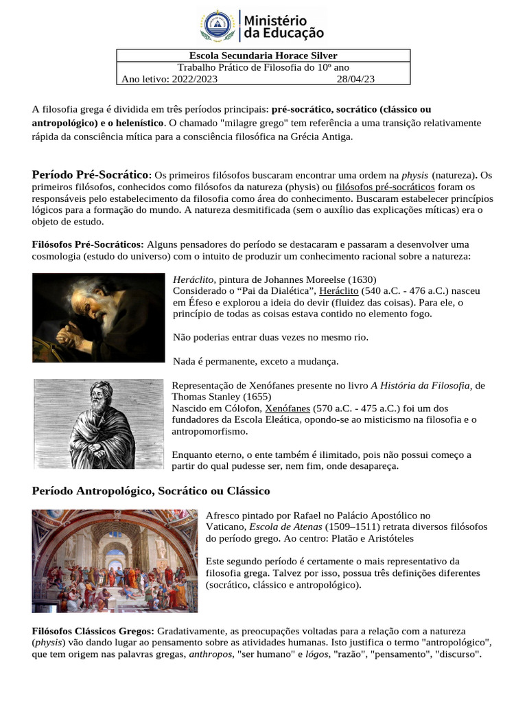 filosofia grega | PDF | Sócrates | Filosofia Grega Antiga