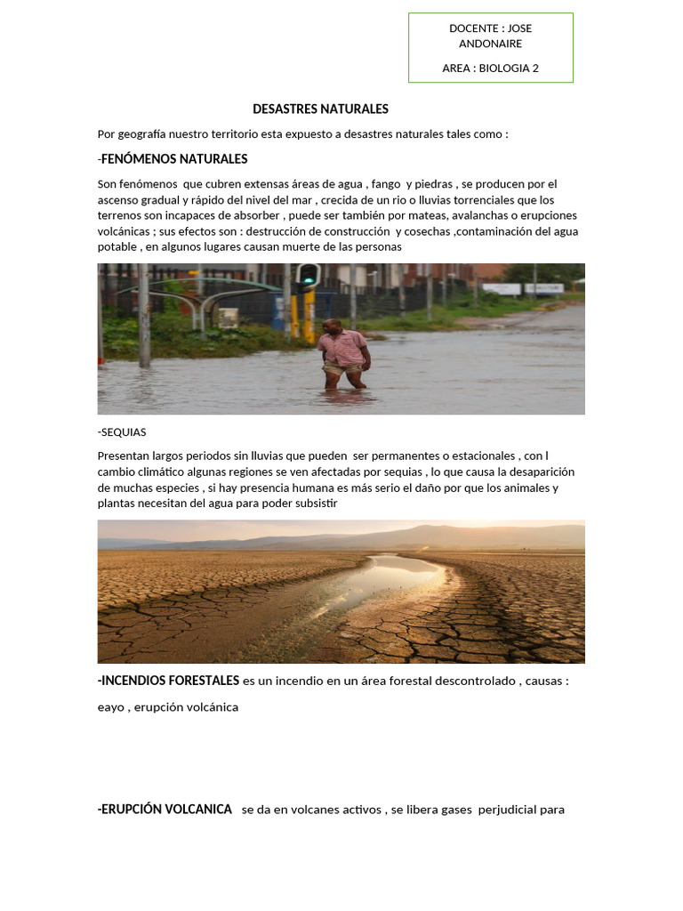 Fenomenos 2 Bio Jose Jose | PDF | Desastres naturales | Herida