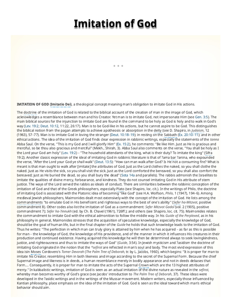 Imitation of God | PDF | Mitzvah | Kabbalah