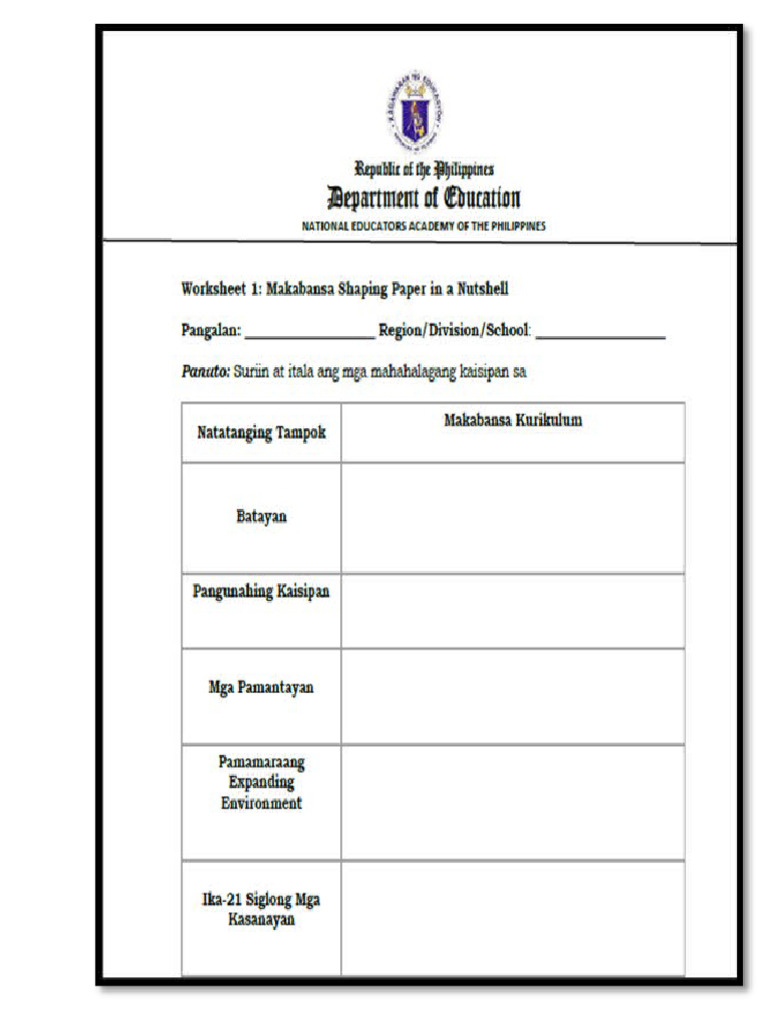 Makabansa Activity | PDF