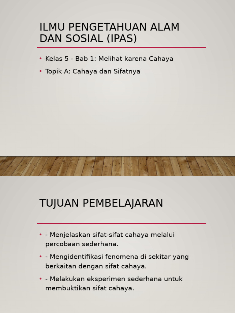 Sifat Cahaya dalam Ilmu IPAS Kelas 5 | PDF