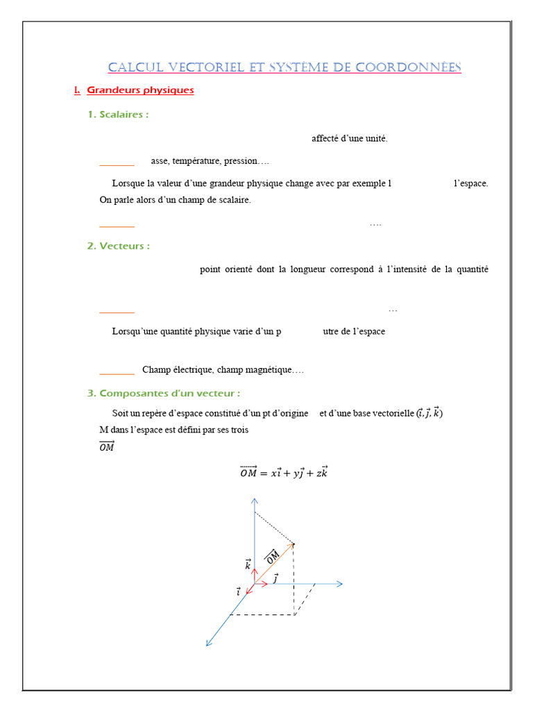 Champs scalaires et vectoriels en physique | PDF | Scalaire ...