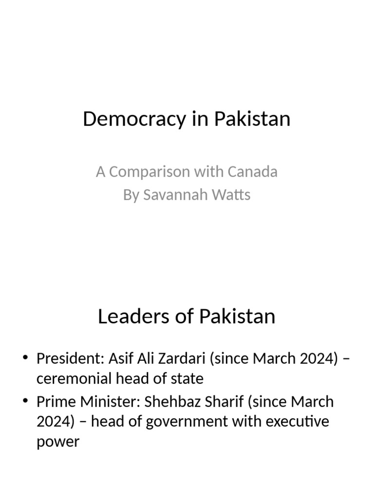 Democracy in Pakistan Vs Canada | PDF | Accountability | Government