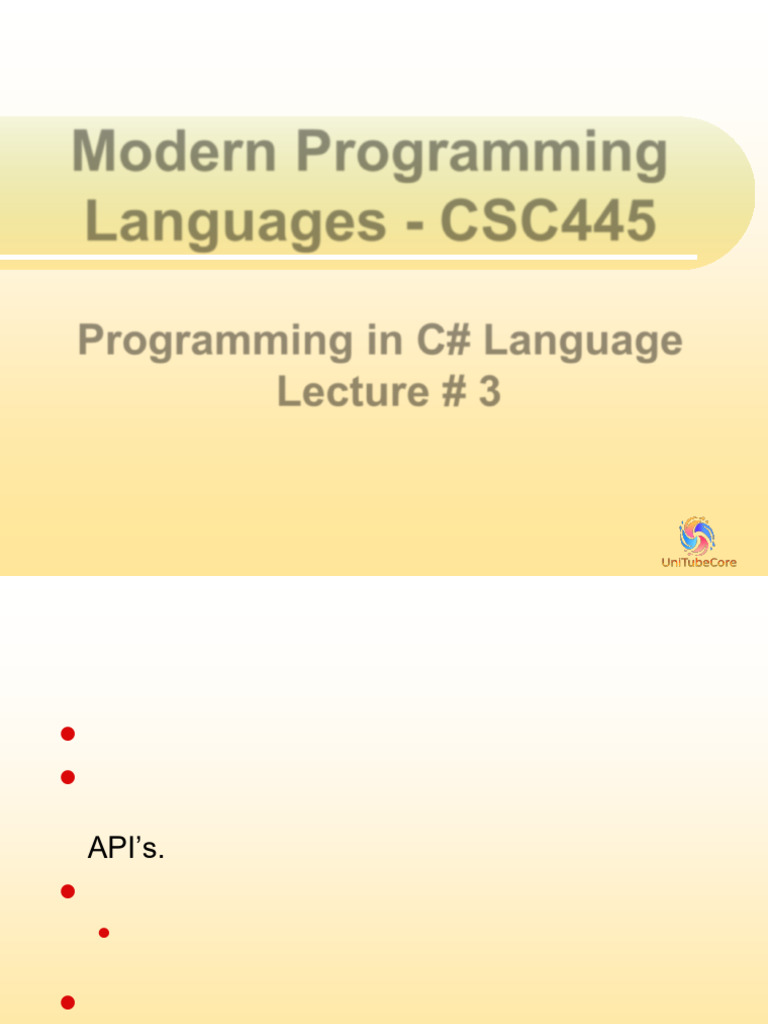 9 Lecture-3 .NET CLR and CSharp Overview | PDF | C Sharp (Programming Language) | Namespace