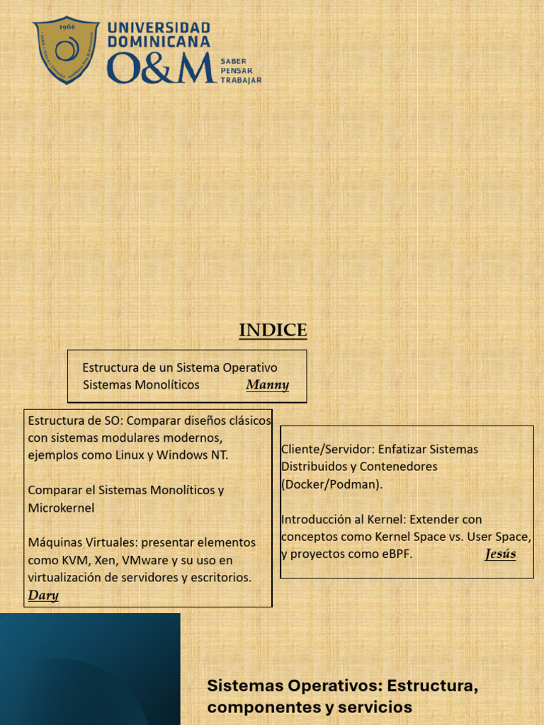 Estructura de Sistema Operativos | PDF | Kernel (sistema operativo) | Sistema operativo