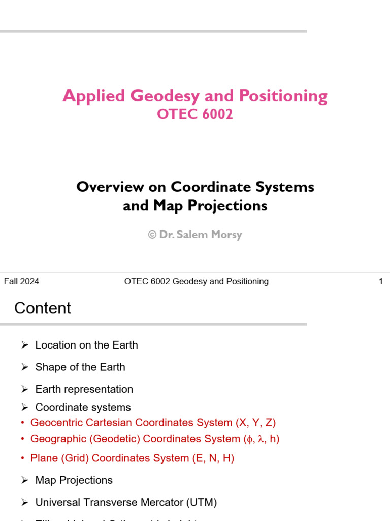 2-Overview on Coordinate Systems and Map Projections | PDF | Latitude | Geodesy