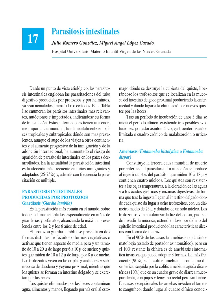 Parasitosis Intestinales | PDF | Medicina | Enfermedades y trastornos