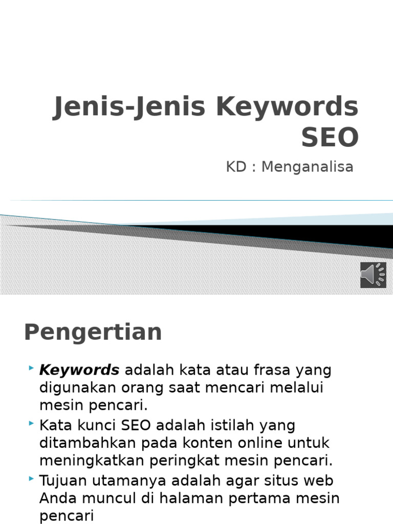 Jenis-Jenis Keywords SEO | PDF