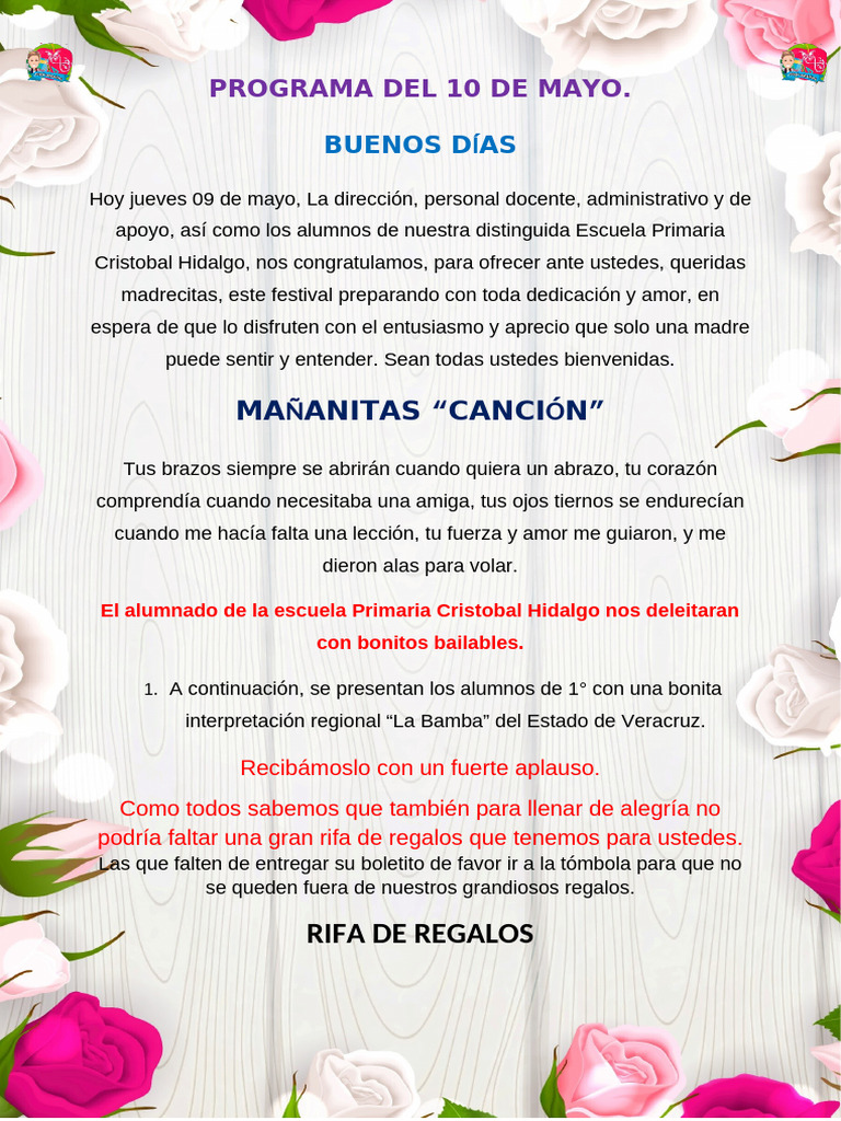 ?♾️Programa 10 Mayo Cesar Benavides | PDF