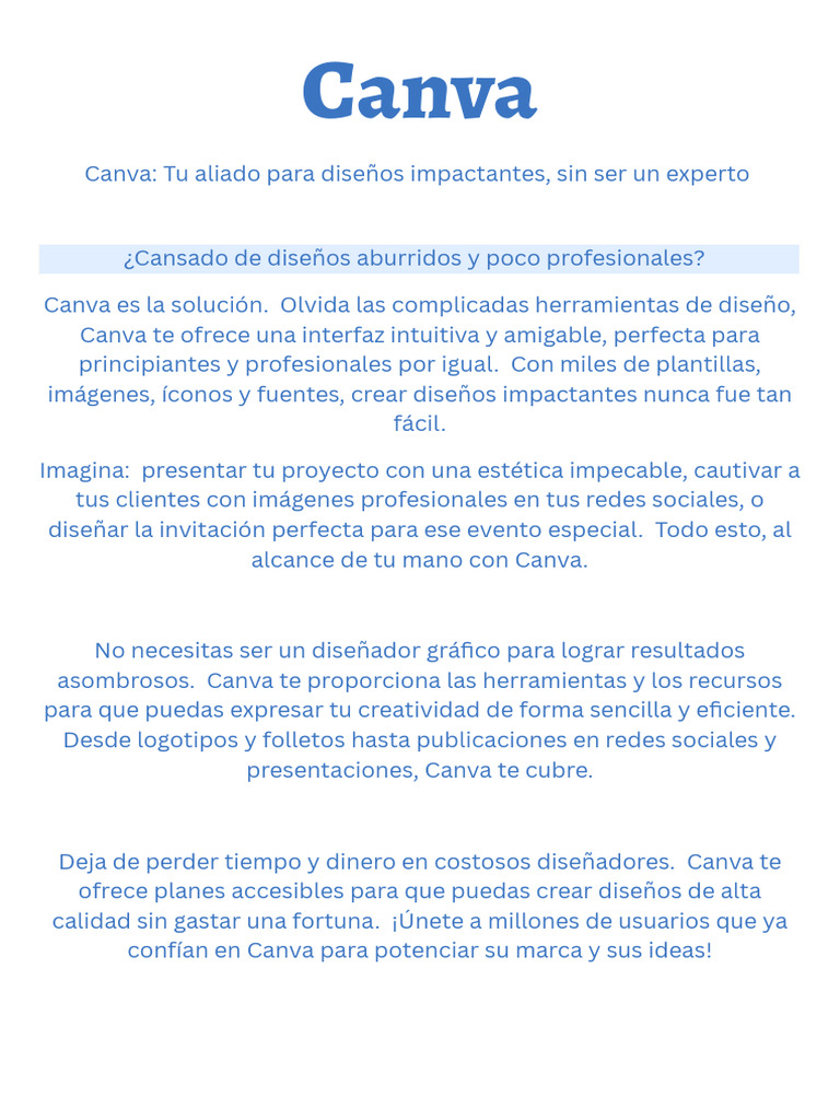 Diseña fácil y profesional con Canva | PDF