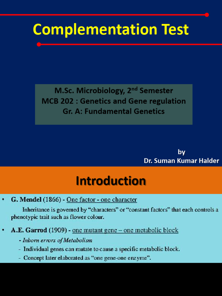 Complementation Test - LM 1 | PDF | Biotechnology | Evolutionary Biology