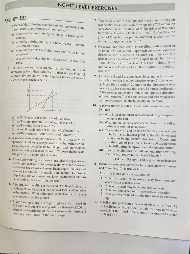 Physics Cengage (Motion in A Straight Line) | PDF