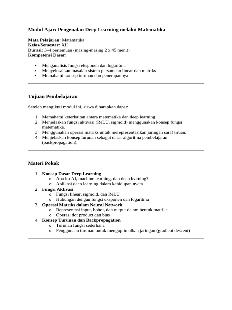 Modul Ajar MTK | PDF