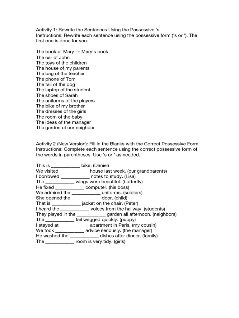 Genitive Case | PDF