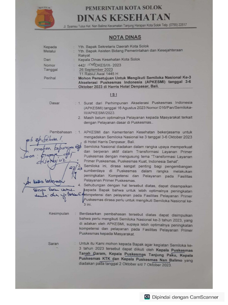 Nota Dinas Bali | PDF