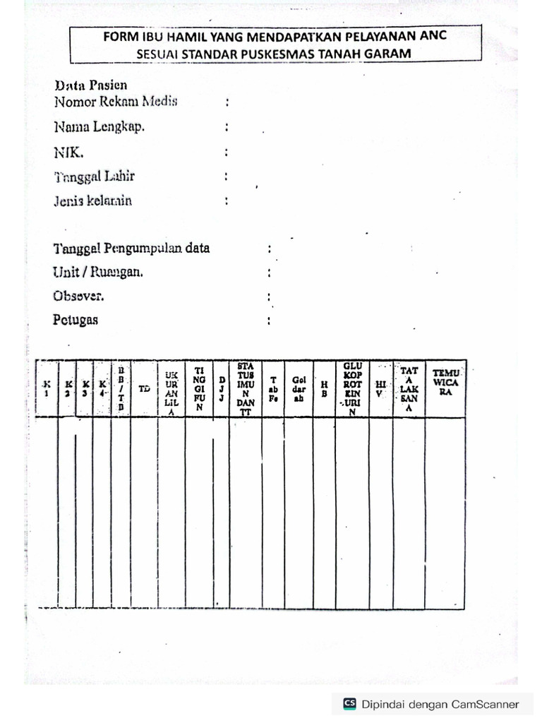 Form Anc Untuk Mutu | PDF