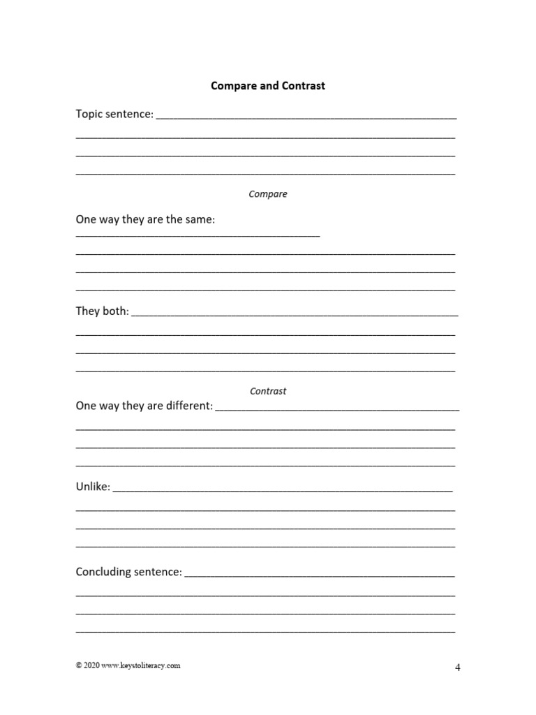 Compare Contrast Template | PDF