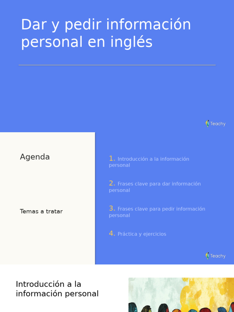 01.04.25 Dar - y - Pedir - Informacion - Personal - en - Ingles | PDF ...