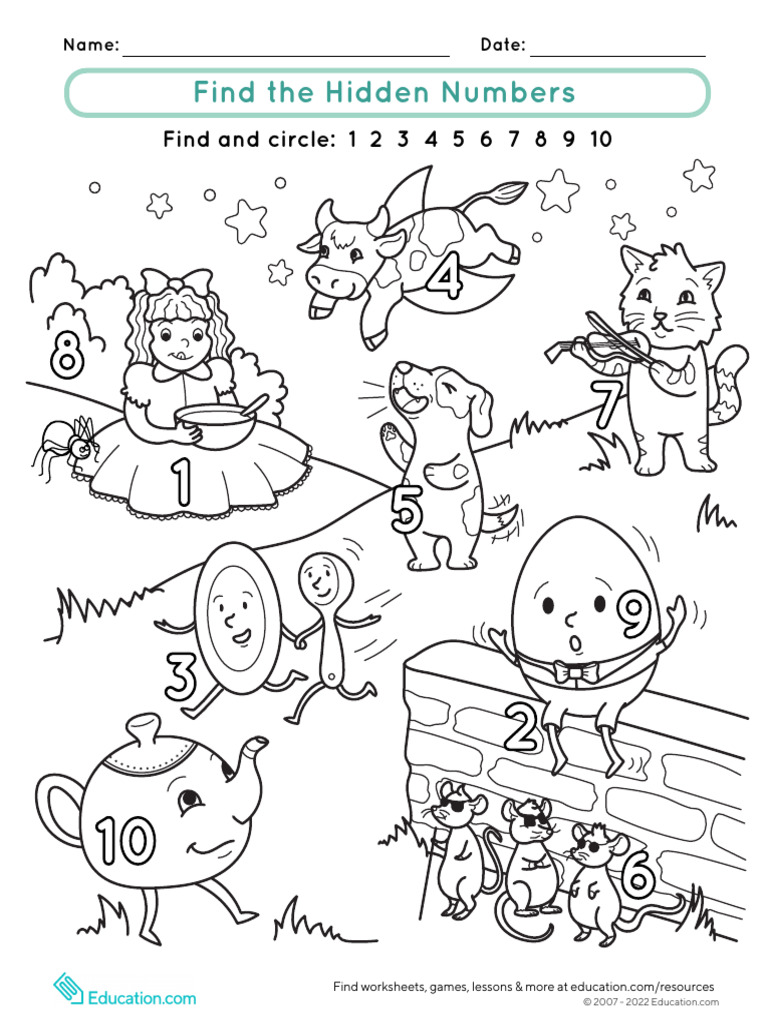 Find Nursery Rhyme Numbers | PDF