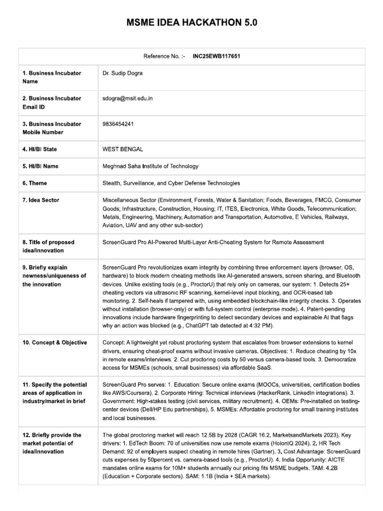 Msme Idea Hackathon 5.0 | PDF