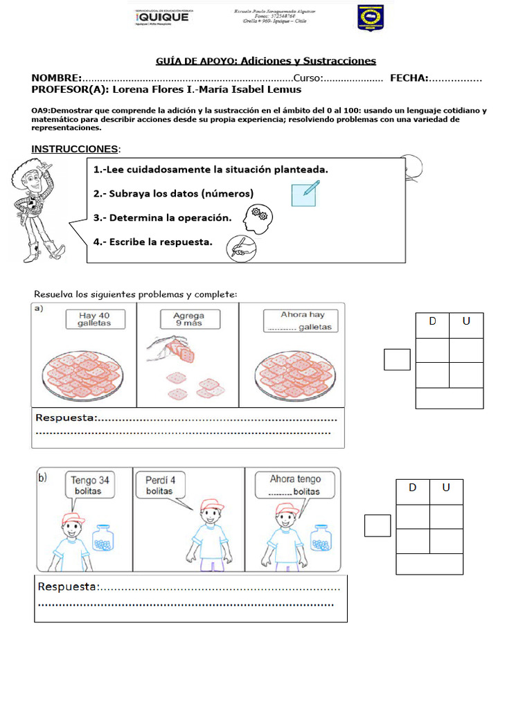 Adiciones y Sustracciones 1 | PDF