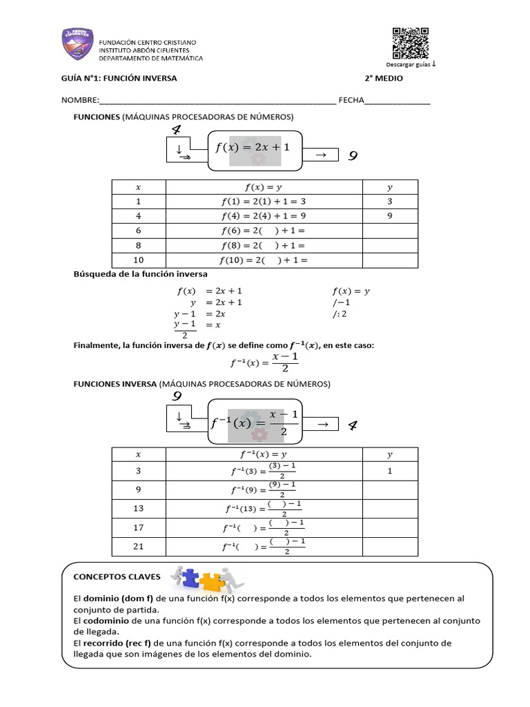 Función Inversa de 𝑓(𝑥) = 2𝑥 + 1 | PDF | Función (Matemáticas ...