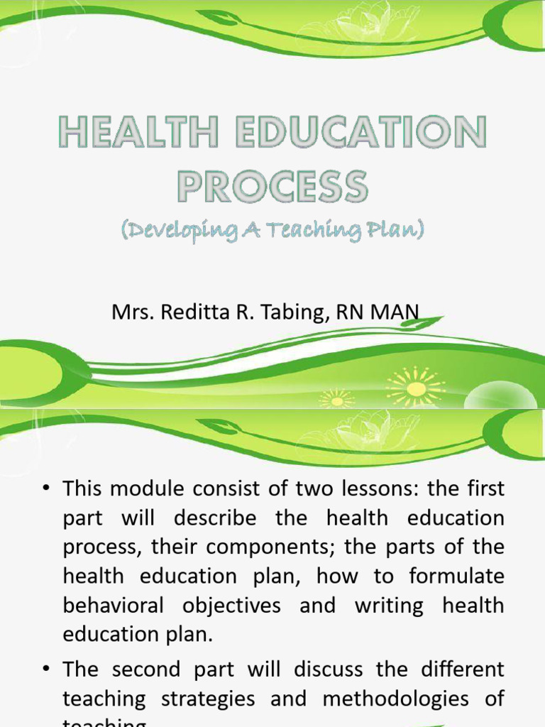 Health Education Planning and Strategies | PDF | Learning | Knowledge