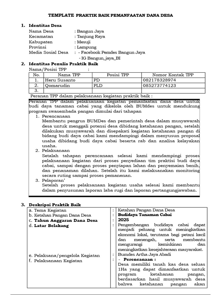Praktik Baik Budidaya Cabai Desa Bangun Jaya | PDF