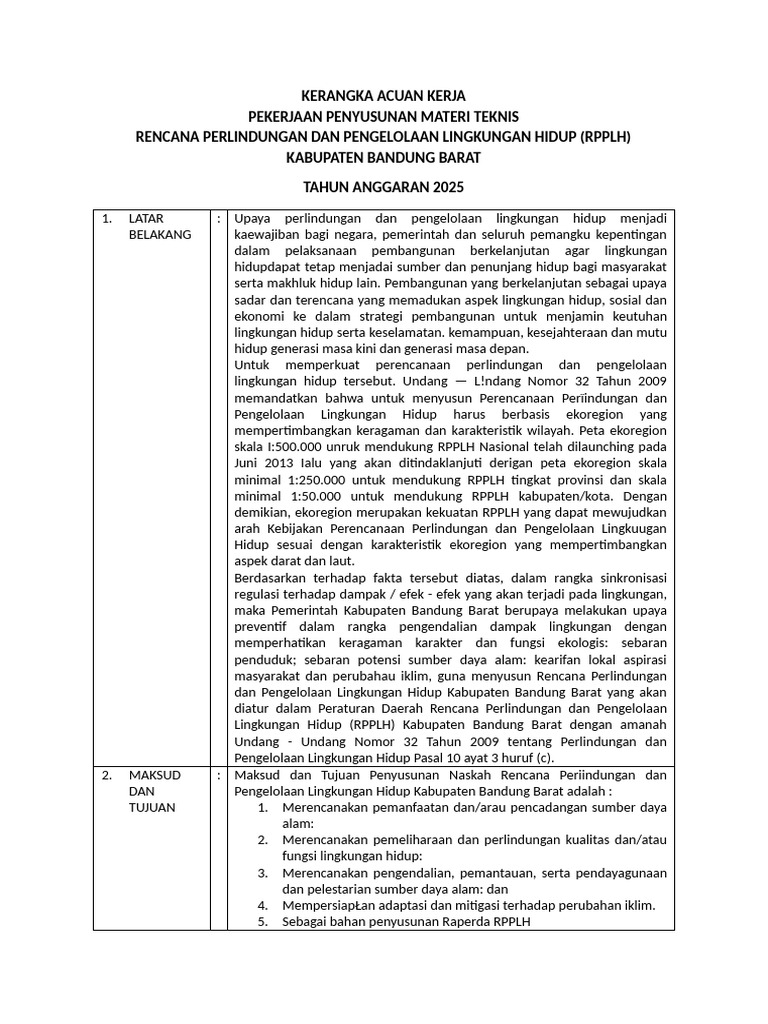 Kak RPPLH 2025 | PDF