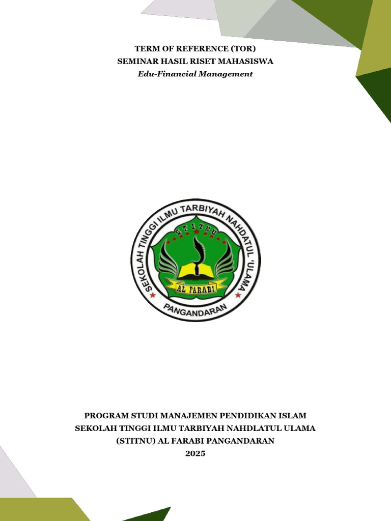 Term of Reference (Tor) Seminar Edu-Financing Management | PDF