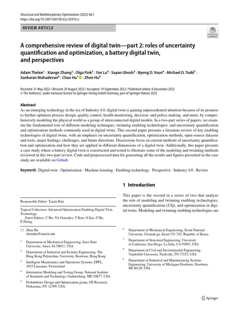 A Comprehensive Review of Digital Twin-Part 2: Roles of Uncertainty ...